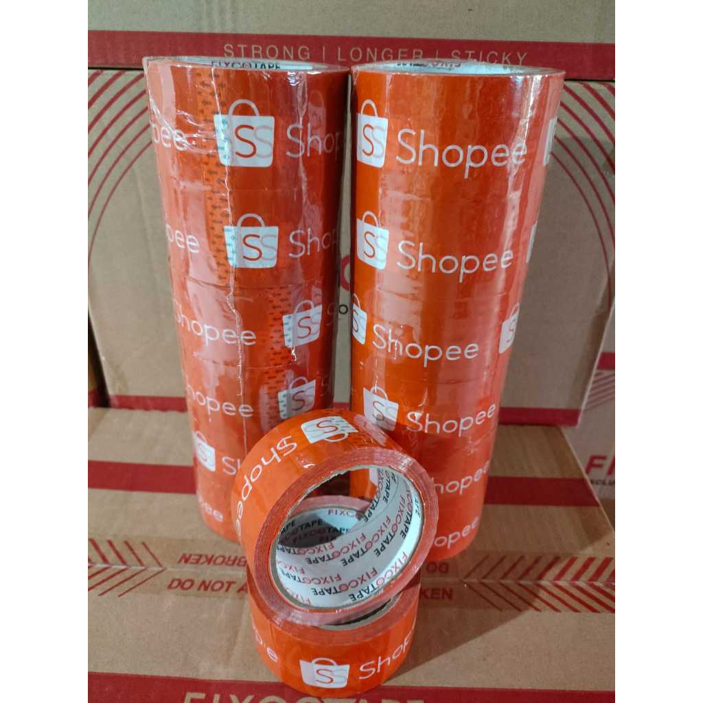 Jual LAKBAN PRINTING SHOPEE DASAR ORANGE LIST PUTIH 60 YARD / SATUAN ...