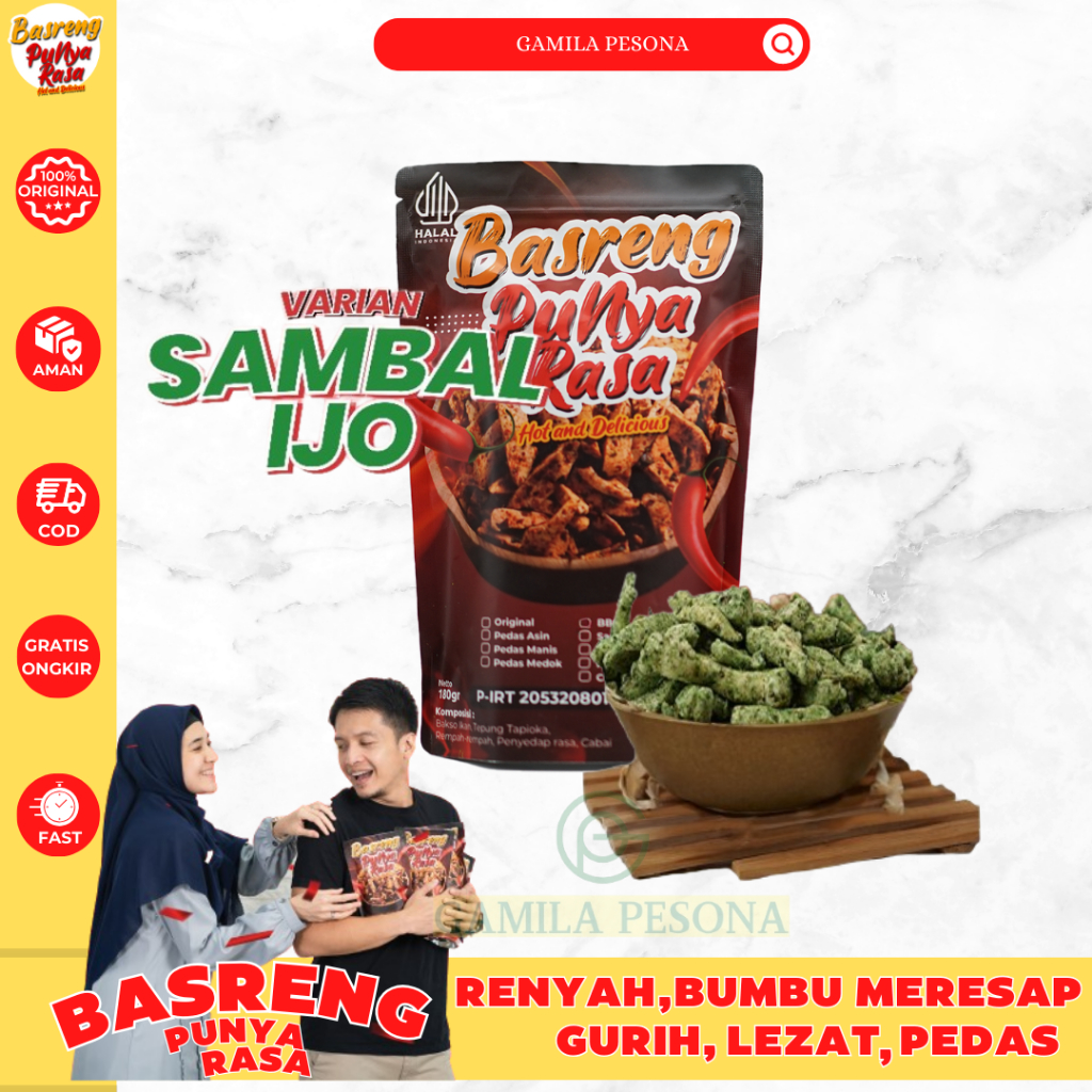 Jual Sedang Viral Harus Coba Basreng Baso Goreng Pedas Bumbu Cabe Hijau ...