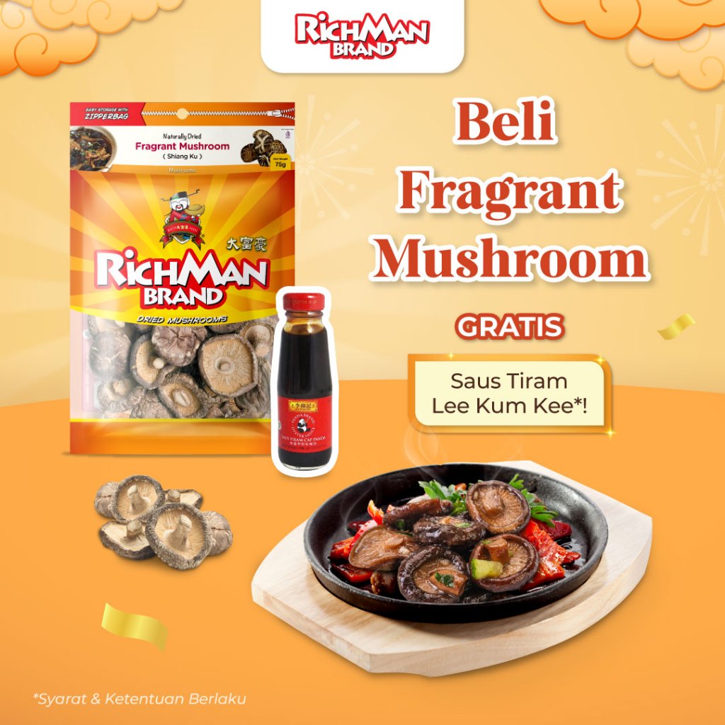 Jual RichMan Brand Fragrant Mushroom 125gr FREE Lee Kum Kee Oyster ...
