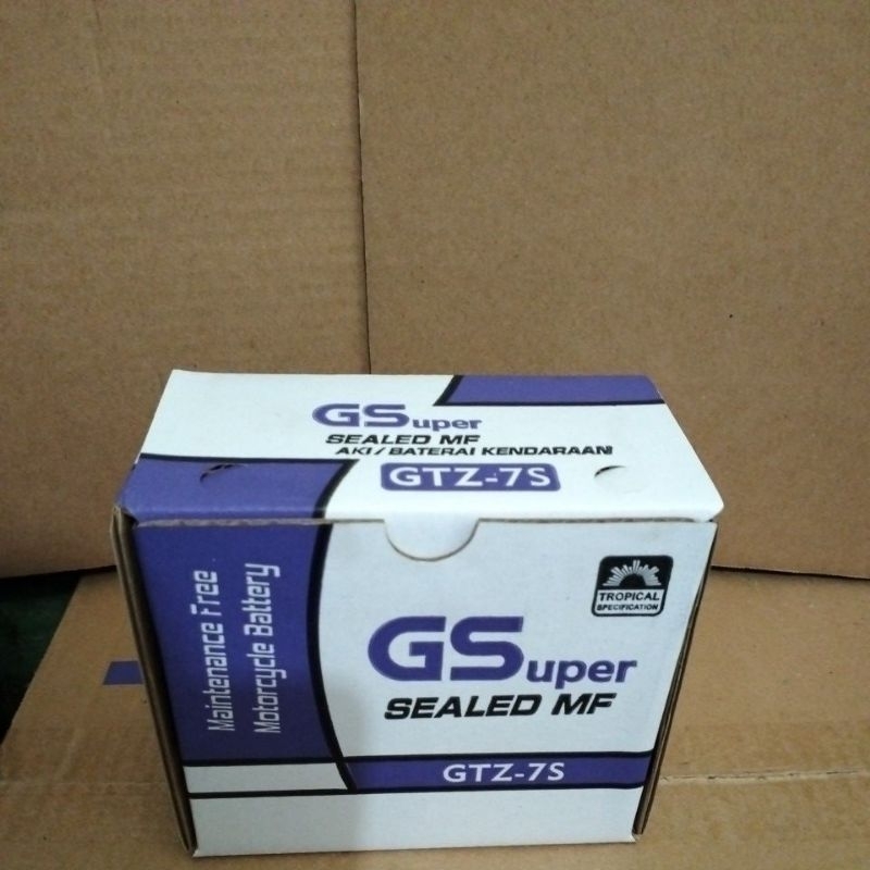 Jual AKI MOTOR BARU KERING MERK GS GTZ7S 12V 7AH ACCU SIAP PAKAI FULL ...