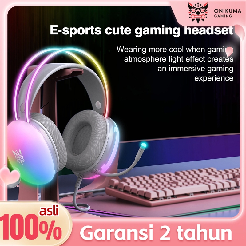 Jual Onikuma X25 RGB Headphone dengan Mic Headset Gaming Lucu dengan ...