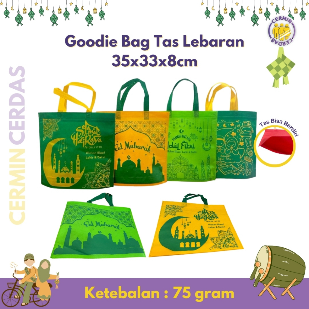 Jual Goodie Bag Tas Lebaran Hari Raya Idul Fitri Hamper Estetik 2 Warna ...