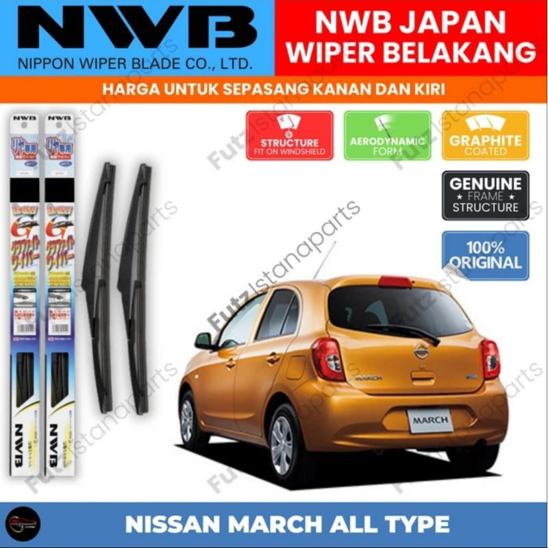 Jual Wiper Belakang Nissan March All Type Original Merk NWB Japan ...