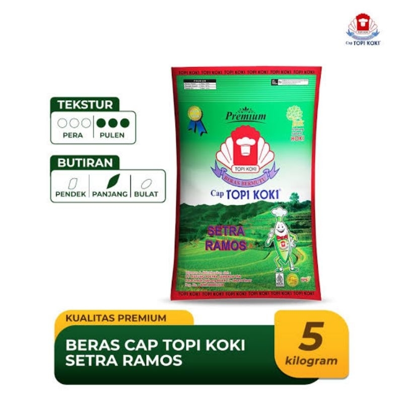 Jual BERAS setra ramos cap TOPI KOKI - 5 Kg | Shopee Indonesia