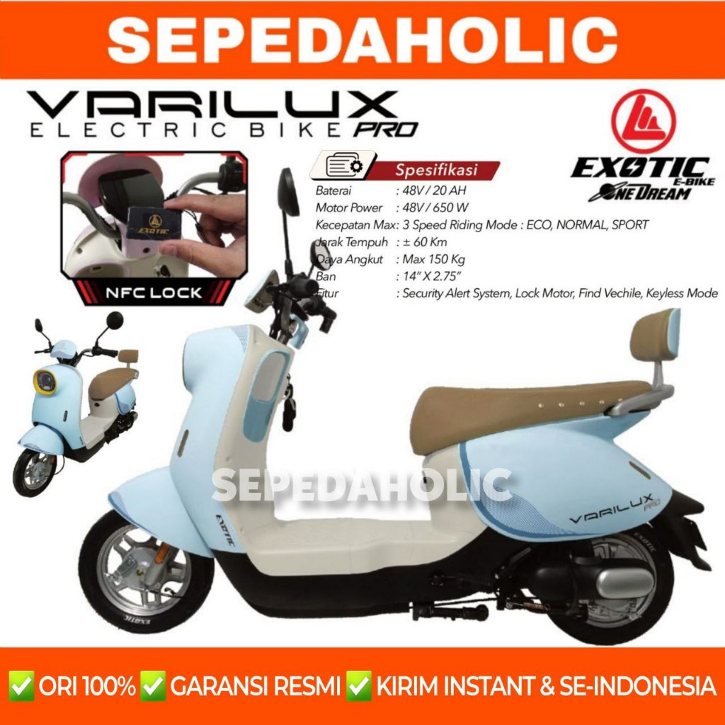 Jual Sepeda Listrik EXOTIC VARILUX PRO BY PACIFIC 650 Watt 20 AH ...