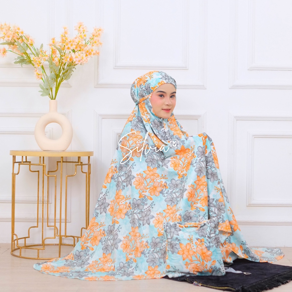 Jual Mukena Dewasa Rayon Motif SILVIA Rayon Mukena Traveling Standard ...