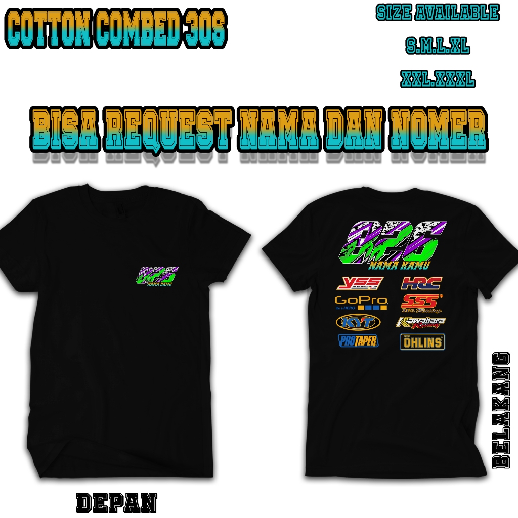 Jual Kaos Racing Custom Aesthetic Bisa Request Ganti Desain Nomer Ganti ...