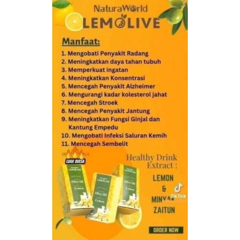 Jual Lemolive Natura World original 1 dus isi 10 sachet (@10 ml ...