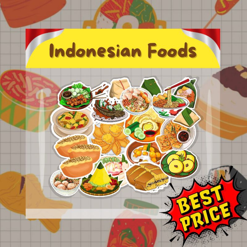 Jual 50Pcs Stiker Makanan Indonesia | Stiker Makanan Tradisional ...