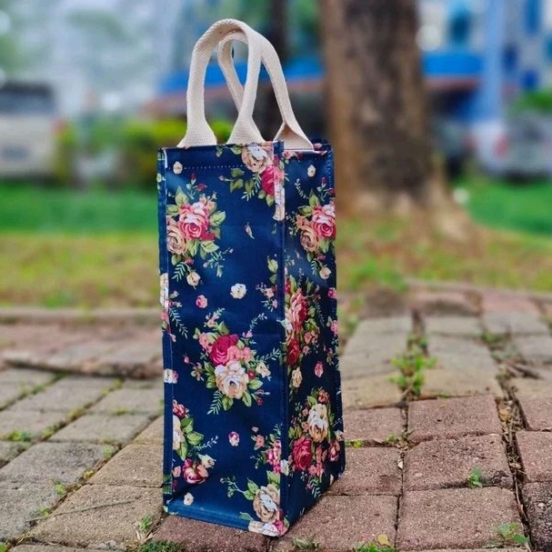 Jual tas botol minum 2 liter motif flower bunga rose tali webbing tebal ...