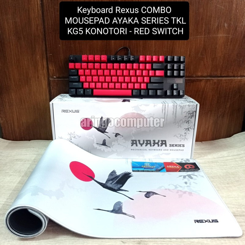 Jual Keyboard Rexus COMBO MOUSEPAD AYAKA SERIES TKL KG5 KONOTORI - RED ...