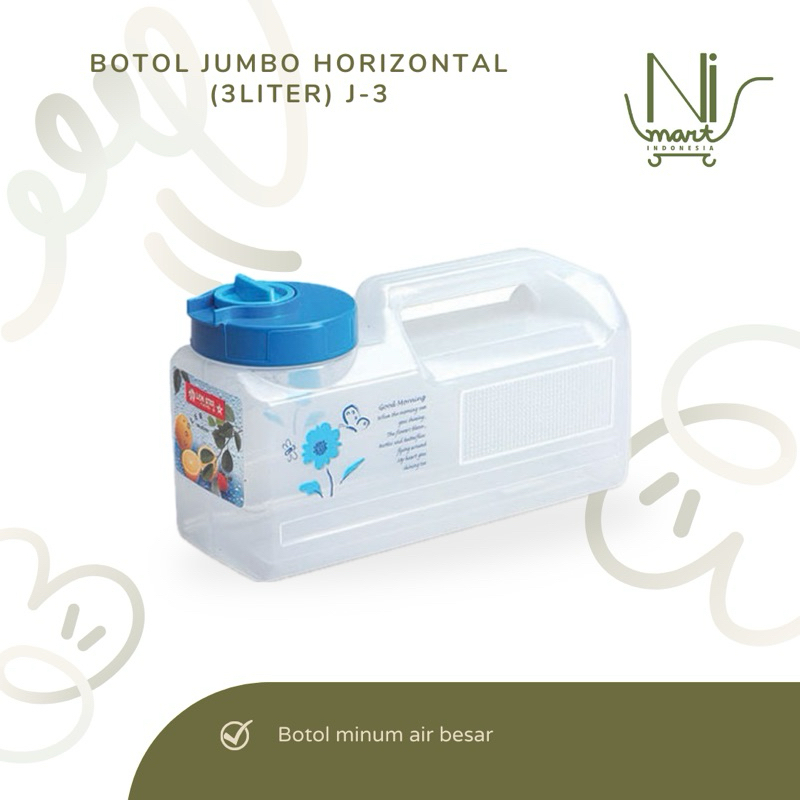 Jual Botol Air Minum Tempat Minum Jumbo Horizontal 3 Ltr Lion Star ...