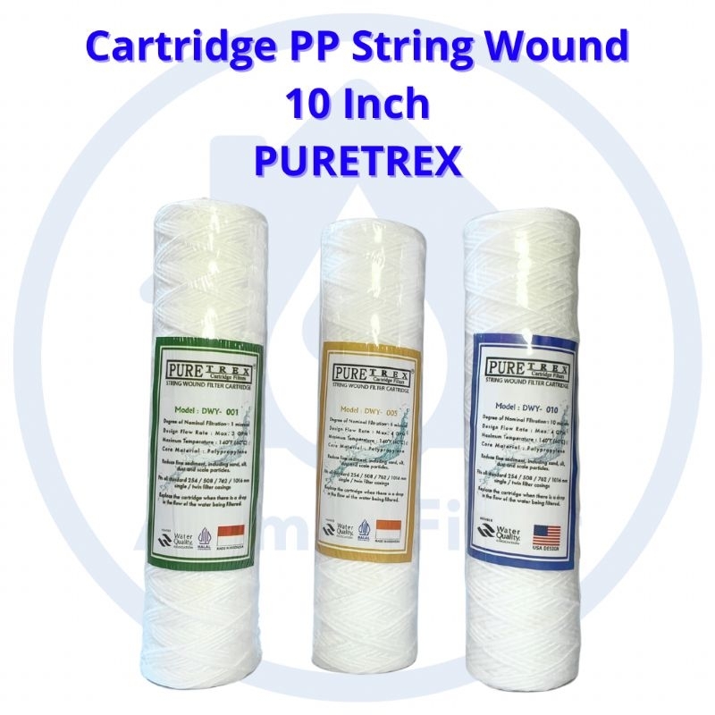 Jual Cartridge Filter Benang PureTrex 10 inch / String Wound 0,1 0,5 10 ...
