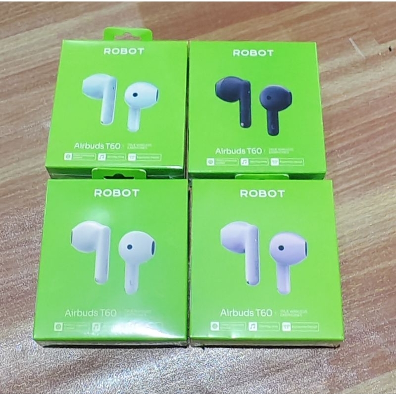 Jual TWS ROBOT T60 bluetooth 5.3 Airbuds | Shopee Indonesia