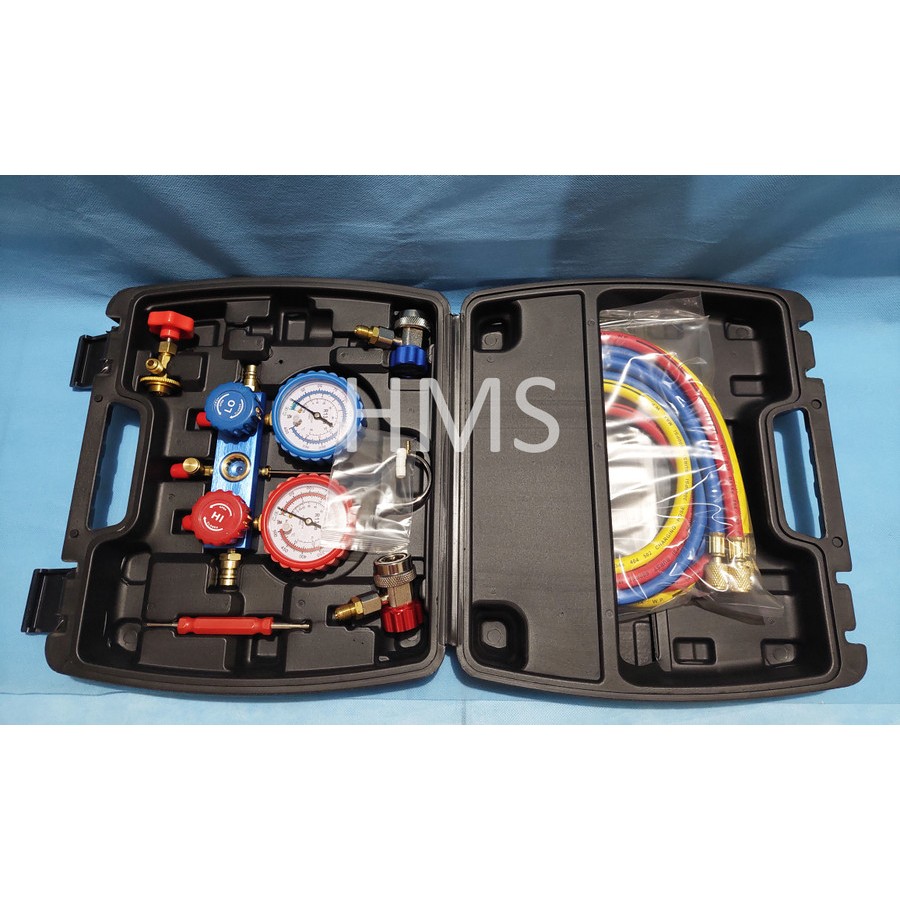 Jual Testing Manifold Double Gauge Set Meteran Freon AC R134 R134a ...