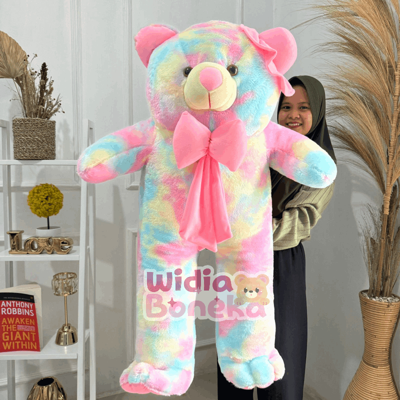 Jual Boneka Teddy Bear Jumbo 1,2 Meter Rainbow Pelangi / boneka jumbo ...