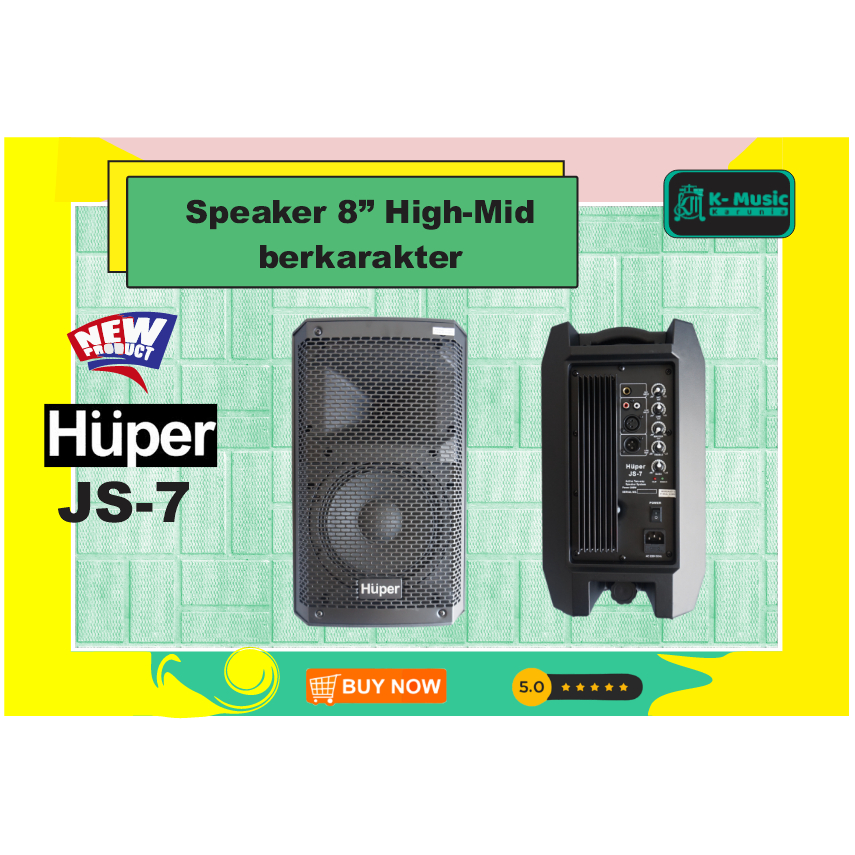 Jual Huper 8 inch RMS 200W Sound system speaker aktif JS7 JS-7 amply ...