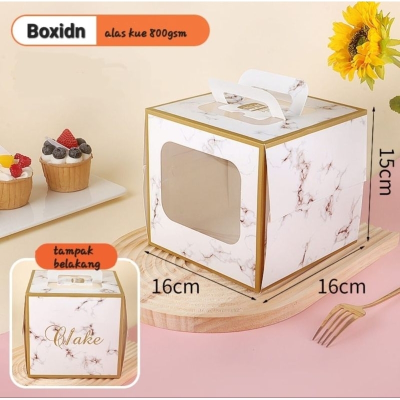 Jual Cake Box 16x16 x10cm Box Kue Tart 16x16 x15cm Box Chiffon 16x16 ...