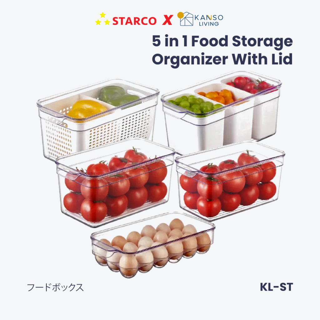 Jual Kanso Living 5 in 1 Kontainer Penyimpanan Makanan Storage Box ...