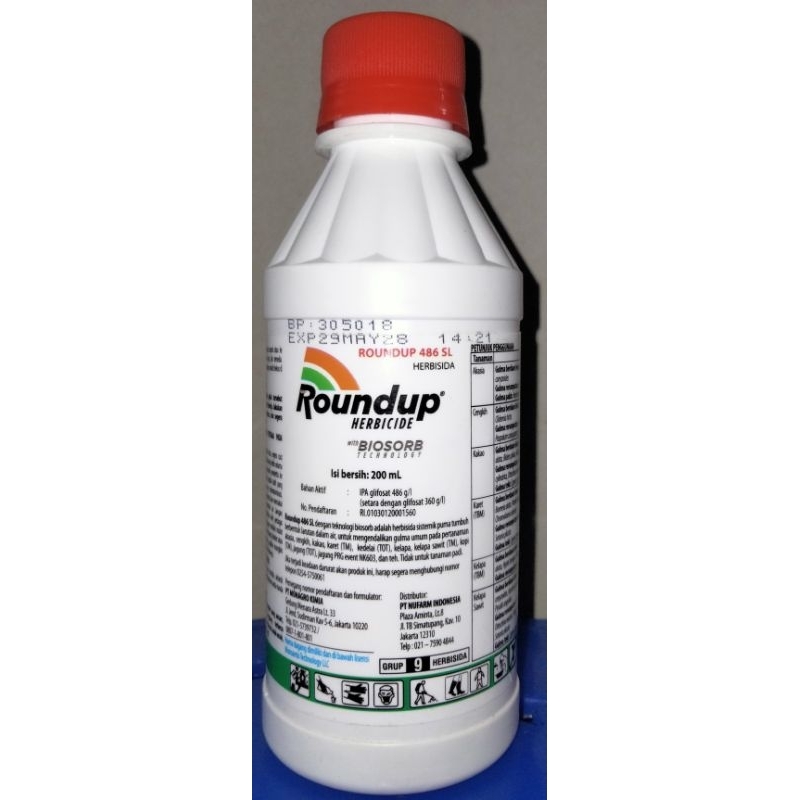 Jual ROUNDUP 486SL HERBISIDA OBAT PEMBASMI RUMPUT LIAR DAN GULMA 200ML ...