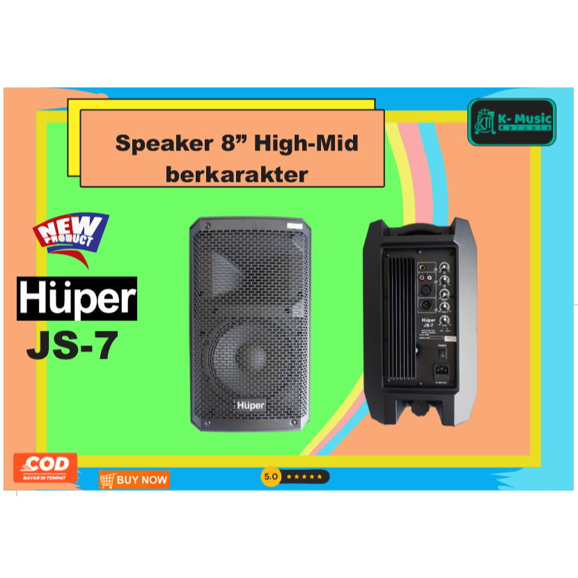 Jual speaker aktif Huper JS7 JS-7 8 inch RMS 200W Sound system amply ...