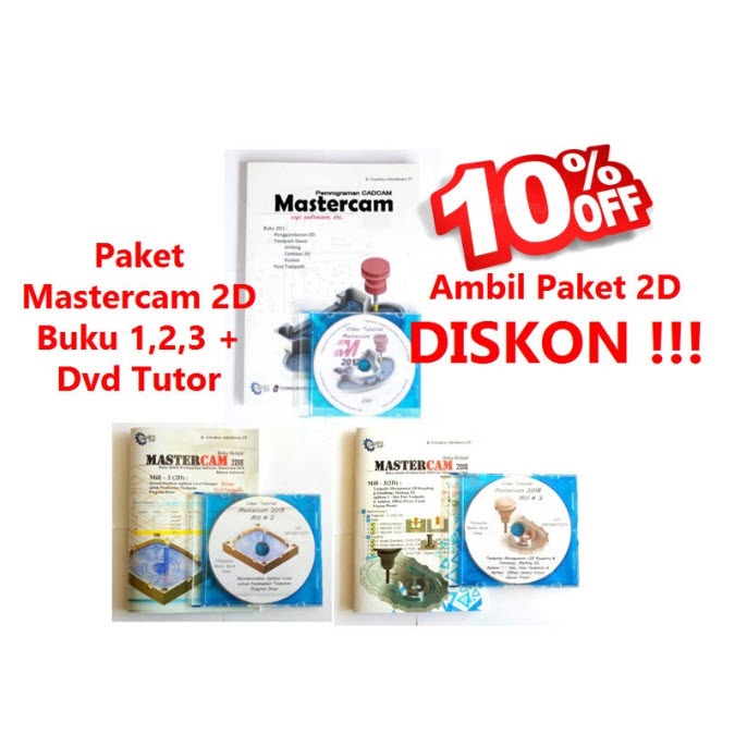 Jual Paket 2D Mastercam 2018 Mill (3 Buku + 3 Dvd) | Shopee Indonesia