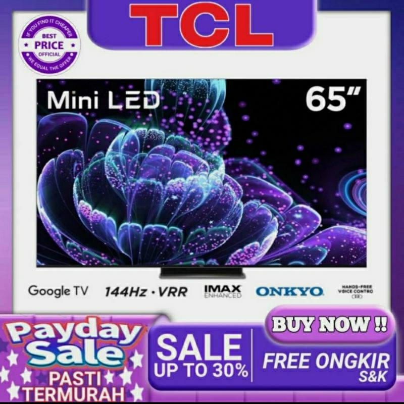 Jual TCL 65C845 MINI LED TV 65 INCH Google TV 4K Dolby Atmos MEMC VRR 144Hz | Shopee Indonesia