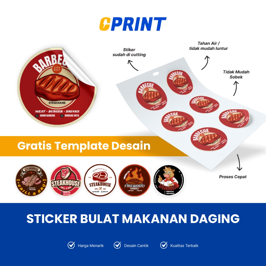 Jual Stiker Label Vinyl Putih Bulat – Tahan Air & Minyak, Cocok untuk ...