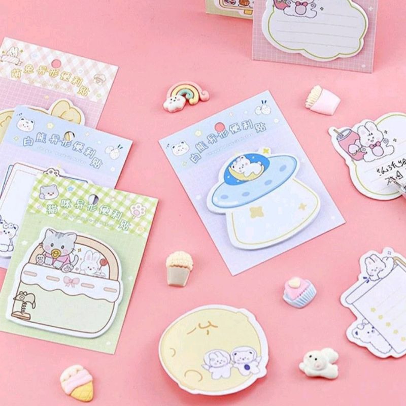 Jual Sticky notes kartun bentuk unik | sticky note kartun notes tempel ...