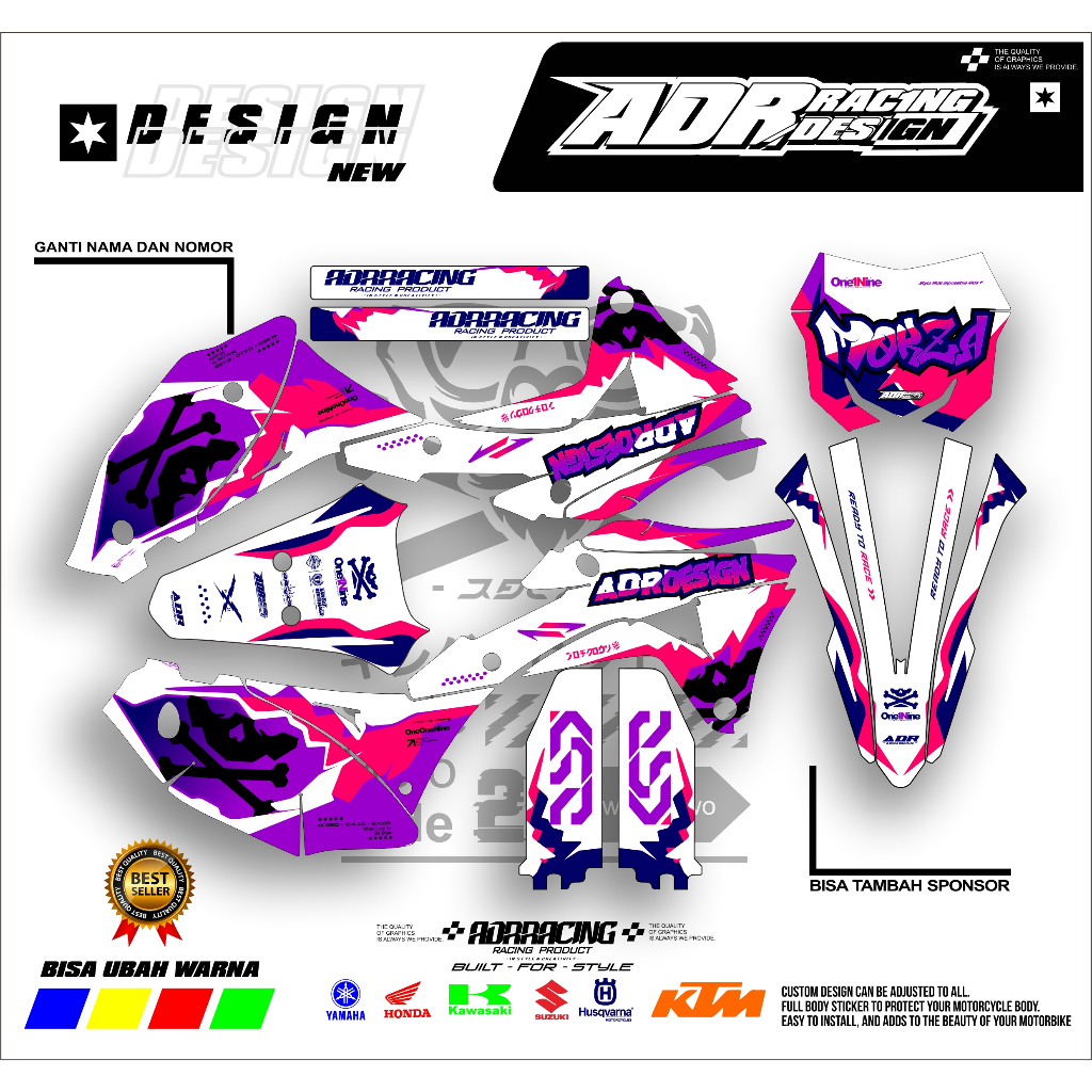 Jual decal stiker full body klx gordon , klx bf , dtracker , crf 150L ...