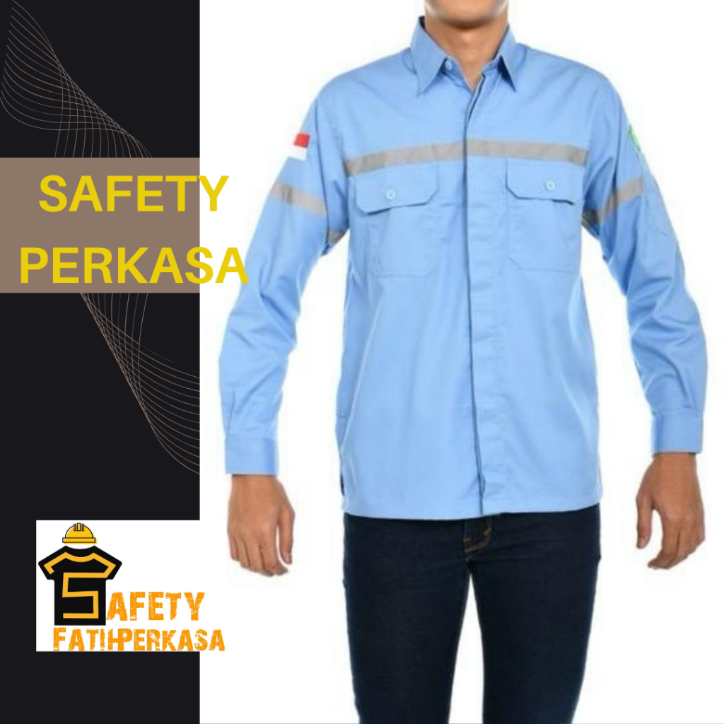 Jual Wearpack Safety Seragam Kerja Proyek Lengan Panjang Warna biru ...