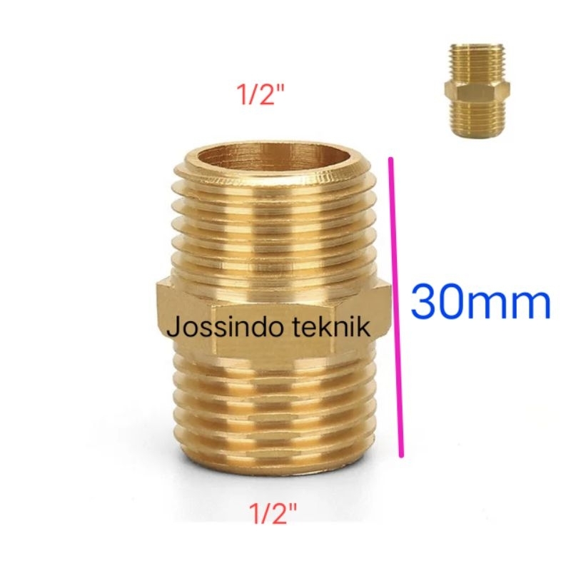 Jual double nepel Kuningan 1/2x1/2 / double nepel 1/2x1/2 kuningan | Shopee Indonesia