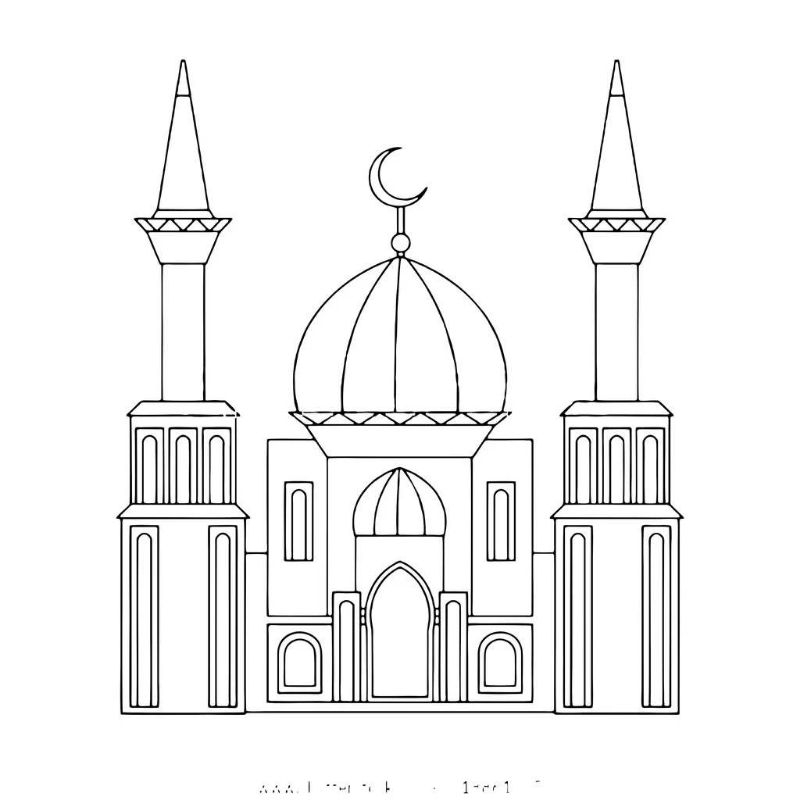 Jual OTTO kertas Gambar Sketsa Mewarnai ISLAMI TEMA MASJID Menggambar ...