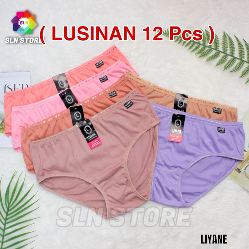 Jual ( 12 Pcs ) CELANA DALAM WANITA MURAH BAHAN ADEM KARET ELASTIS CD POLOS PEREMPUAN SIZE M / L ...