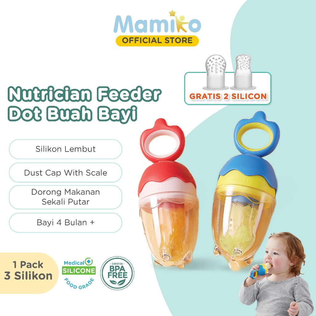 Jual KUB Empeng Dot Buah Bayi Mpasi | Fruit Feeder | Gratis 2 Silikon ...