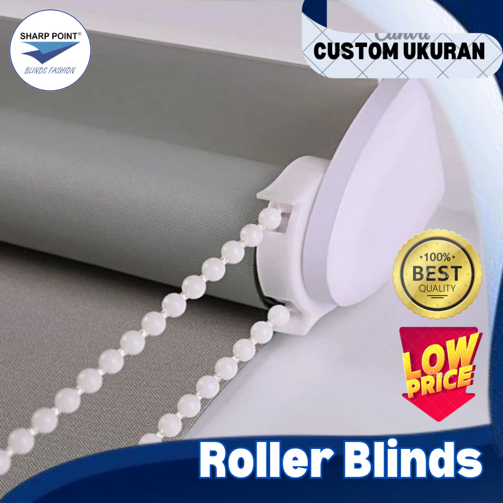 Jual ROLLER BLINDS SHARP POINT BLACKOUT - Blok cahaya 100% - CHAIN 38mm ...