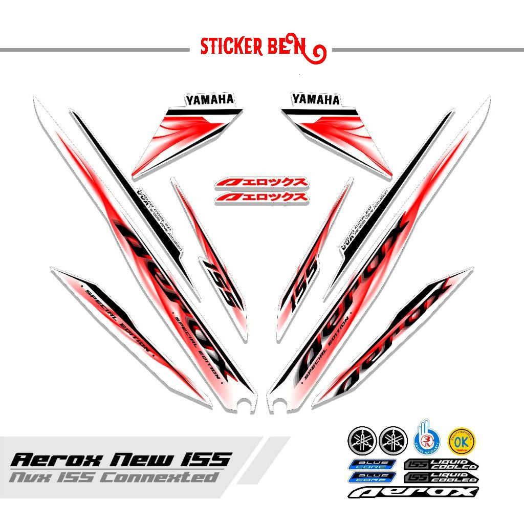 Jual STRIPING AEROX 155 NEW CONNECTED MOTIF 15 / COMBO COLOR / DASAR ...