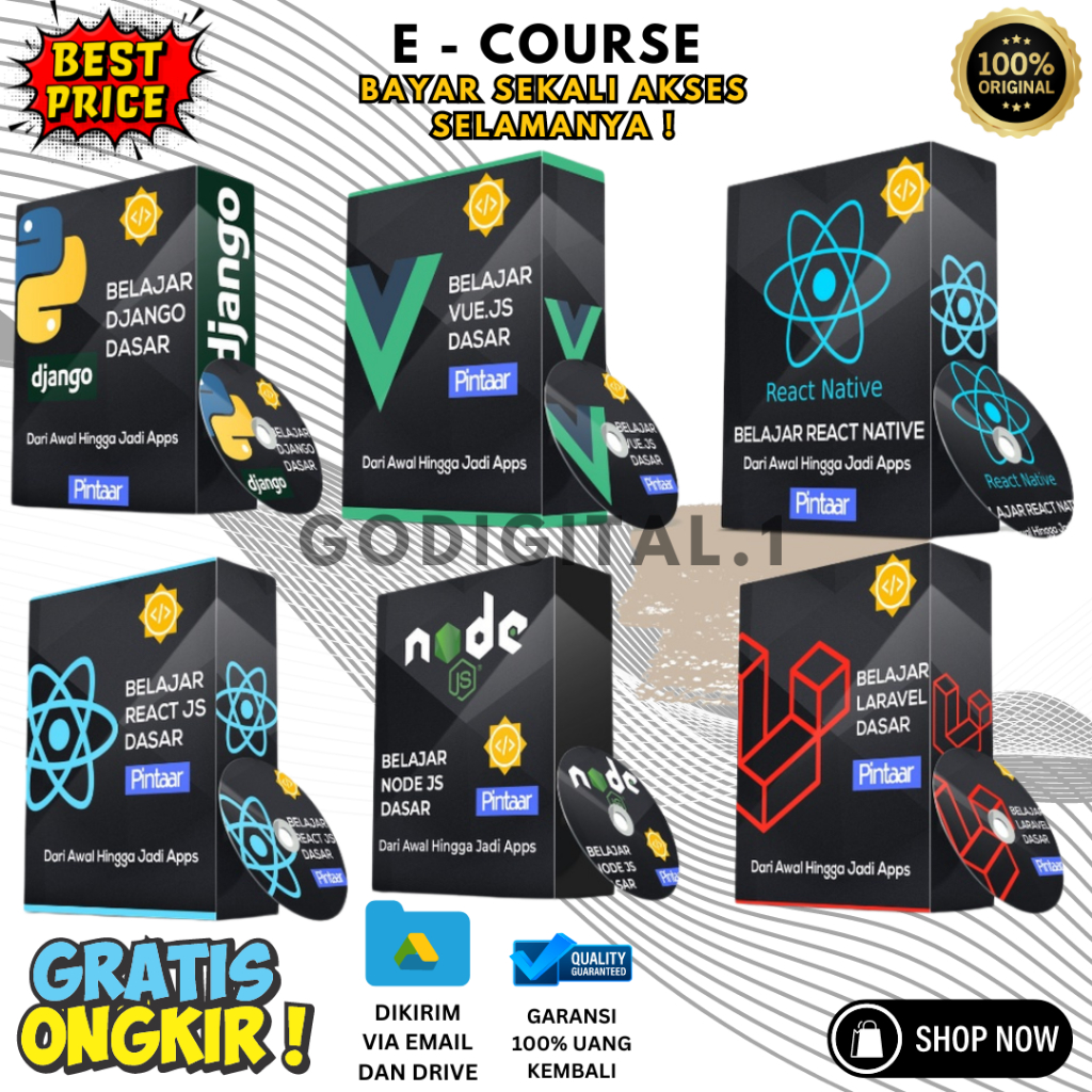 Jual E Course Bundling Belajar Pemograman Dengan Framework React Js React Native Vue Js