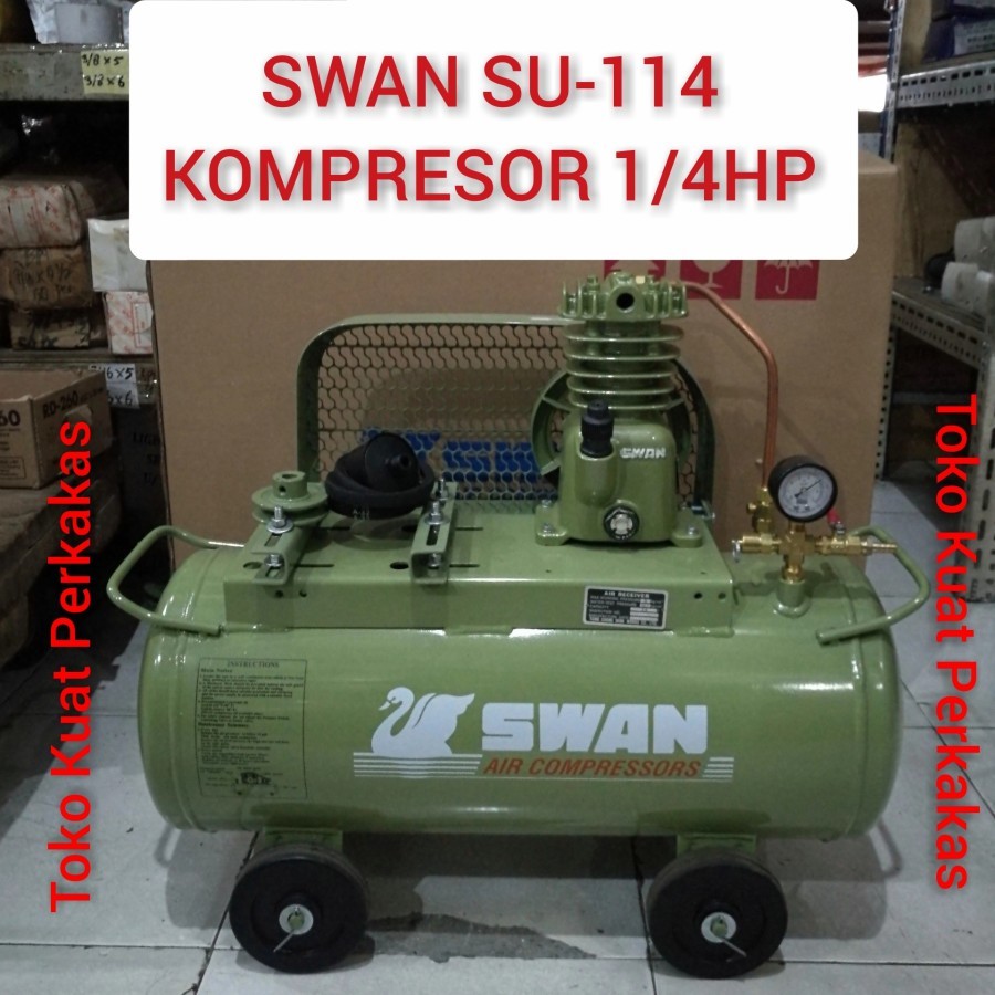 Jual Kompresor SWAN 1/4HP Kosongan 36L model van belt SU-114 | Shopee ...