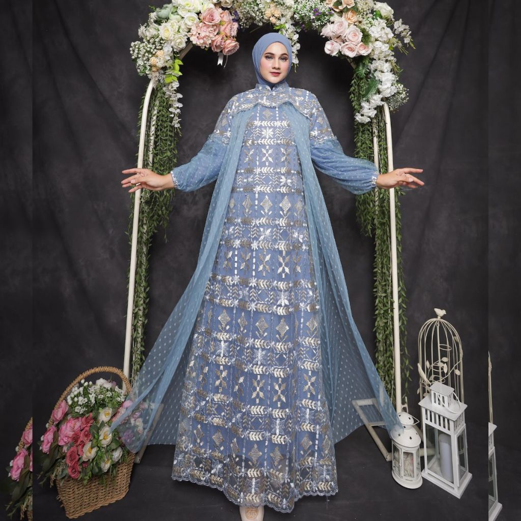 Jual RAISHA-Nusaibah Gaun/Dress Brokat Kondangan 2024 Full Tile Brokat Gamis Pesta Mewah Elegan ...