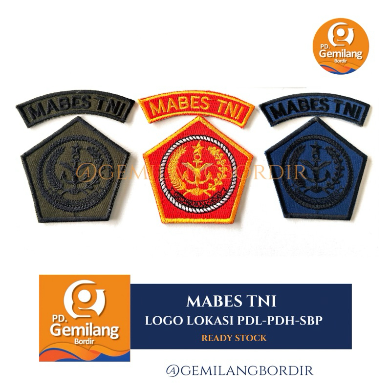 Jual BADGE MABES TNI | Badge logo lokasi | Bordir logo lokasi MABES TNI ...