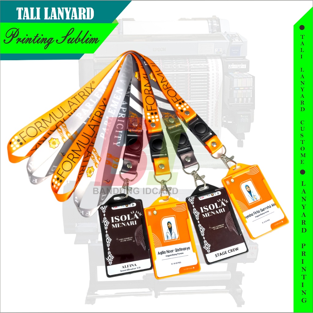 Jual Tali lanyard id card custome satu set /cetak lanyard custome,id ...