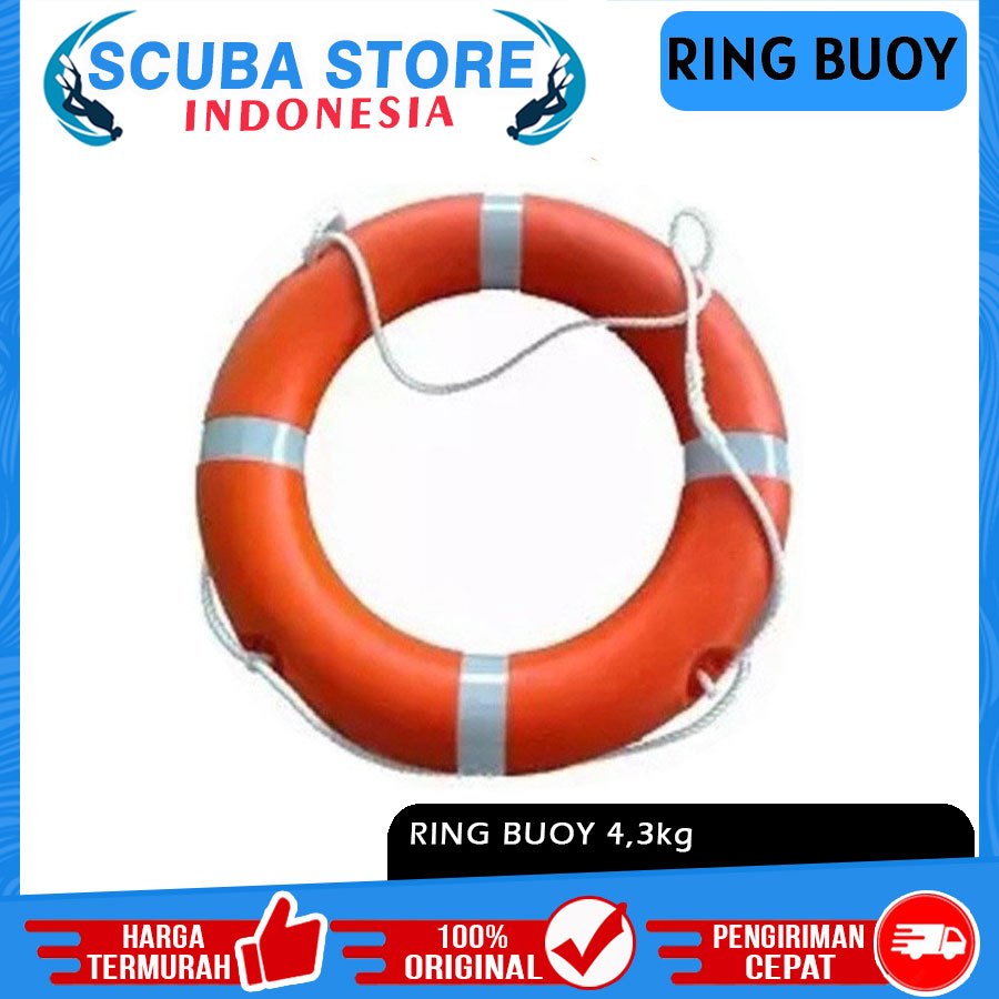 Jual Ring Life Buoy Fiber 4,3 kg Solas CCS Certificate Ban Safety Rescue Marine Pelampung ...