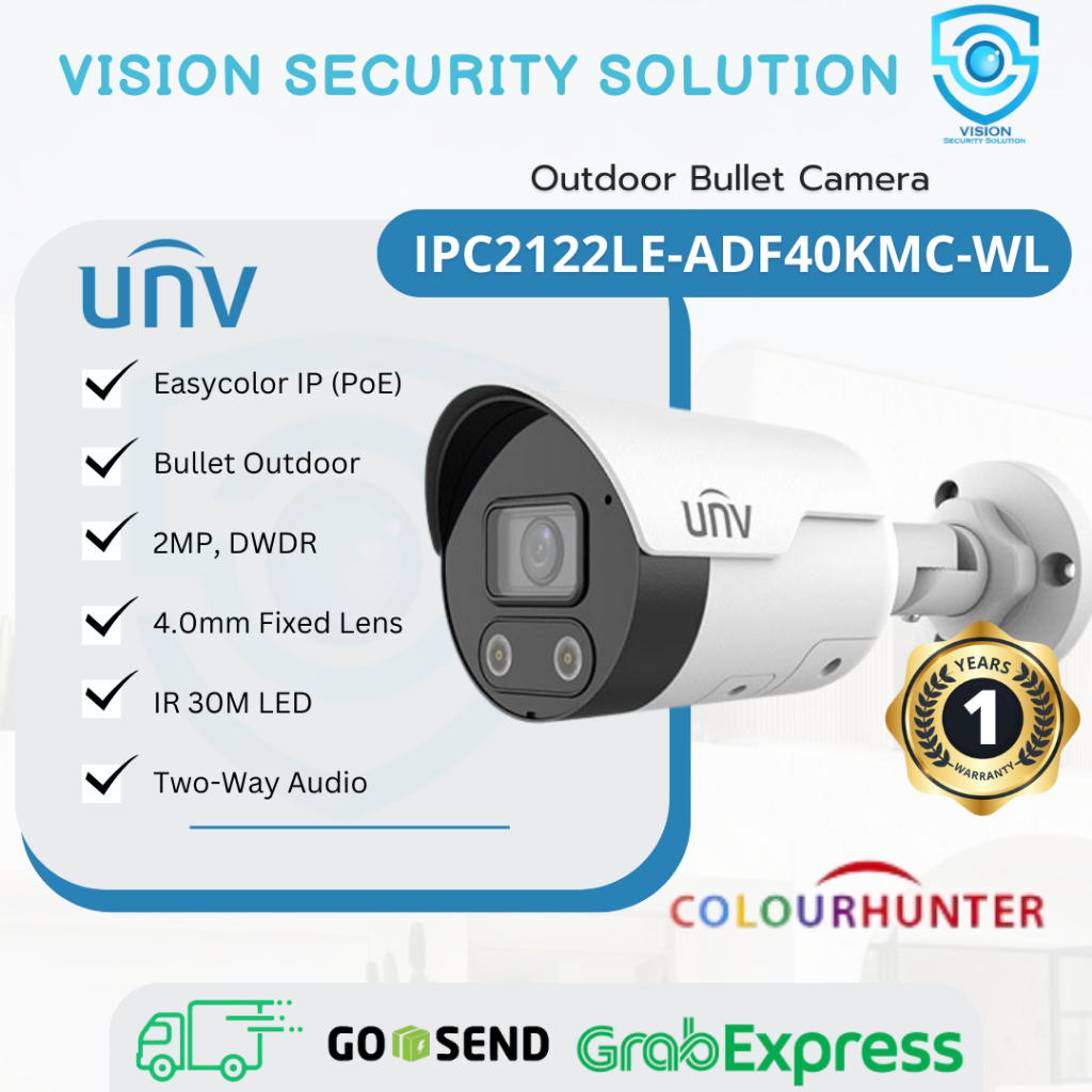 Jual Uniview IPC2122LE-ADF40KMC-WL 2MP Camera Outdoor Colorhunter CCTV IP - Smart CCTV Outdoor ...