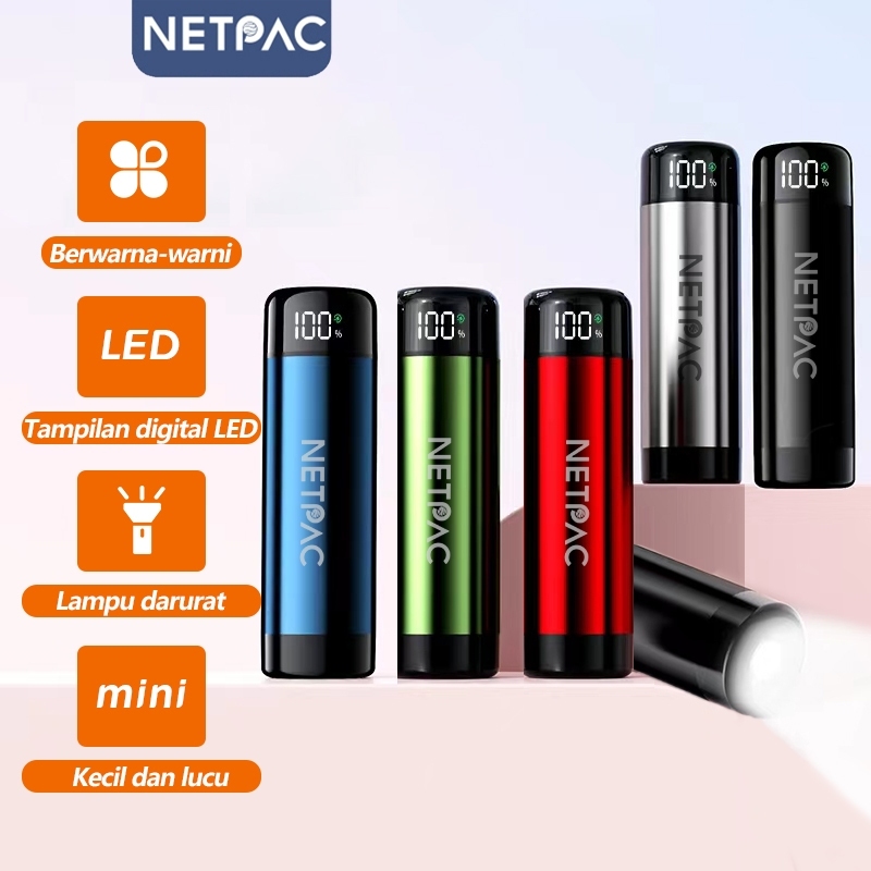 Jual NETPAC 2in1 Power Bank Digital Powerbank Mini Lampu Senter ...