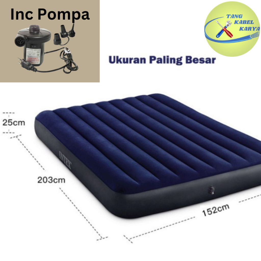Jual PAKET POMPA LISTRIK + KASUR ANGIN INTEX DOUBLE BED MATRAS 152 x ...