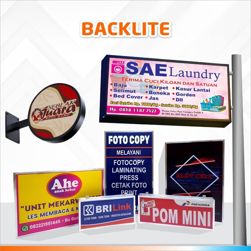 Jual CETAK BACKLITE NEON BOX 2 SIDE / SPANDUK BAHAN BACKLITE / BACKLITE ...