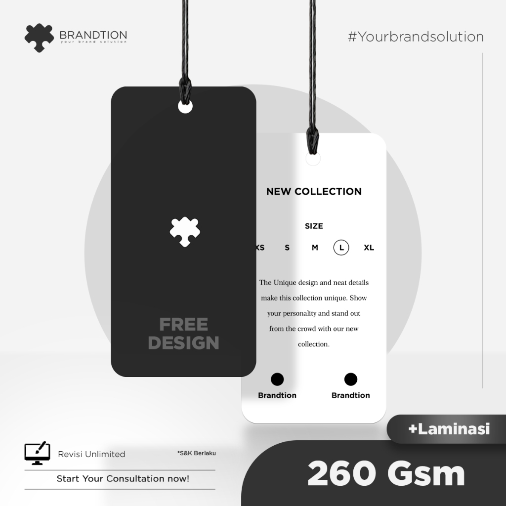 Jual Hang Tag Custom Free Design | Tag Baju Label Custom | Hang Tag ...