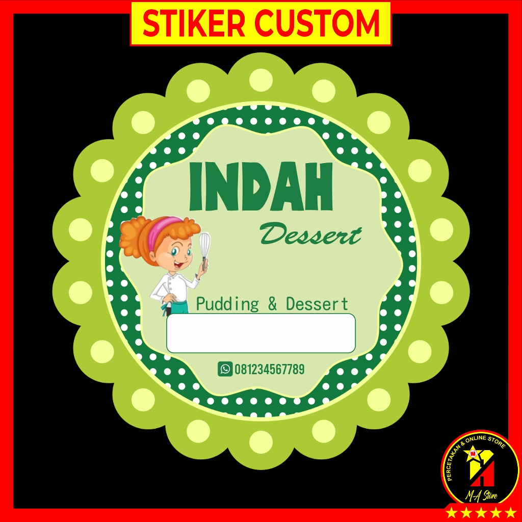 Jual Stiker Custom Label Makanan Minuman Jajanan Olshop Bahan Kertas ...