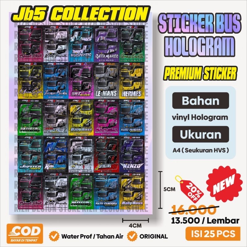 Jual (New)(25pcs) Sticker Bus Hologram, Sticker Bus Viral | Shopee ...